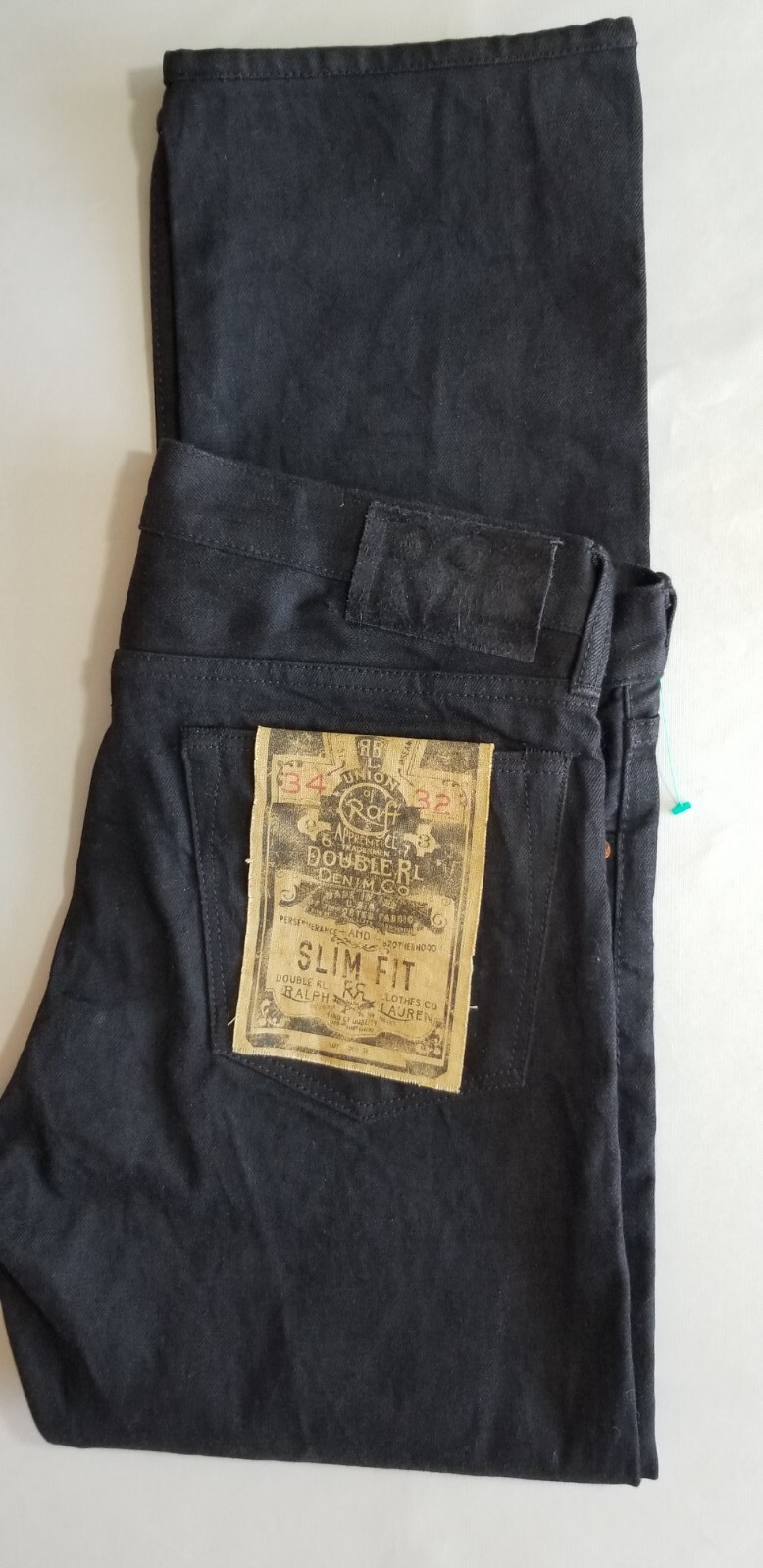 RALPH LAUREN DOUBLE RRL Men Slim Japanese Selvedge Denim Jean - 34x32 Black | eBay