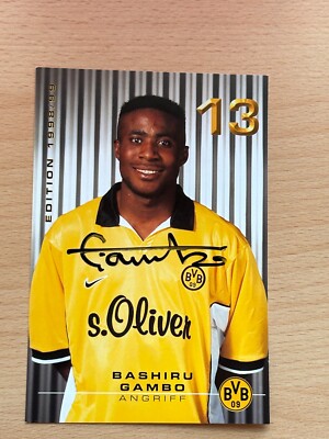 Bashiru Gambo BVB Borussia Dortmund Autogrammkarte original signiert ...