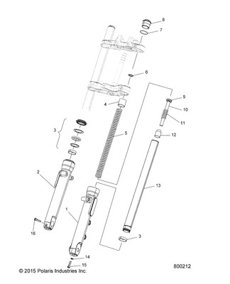 Polaris Fork Leg Assembly, Right, Black Gloss with Cardinal | eBay