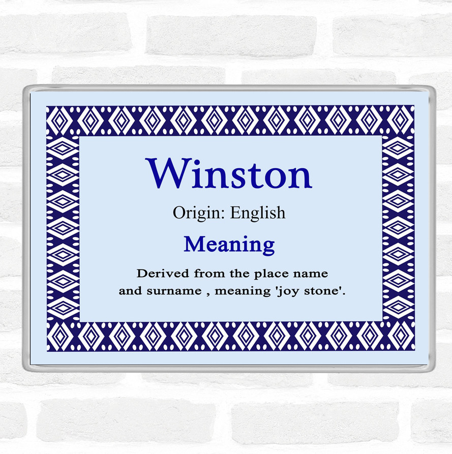 Winston Name Meaning Jumbo Fridge Magnet Blue | eBay UK