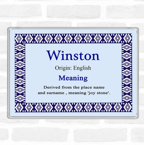 Winston Name Meaning Jumbo Fridge Magnet Blue | eBay