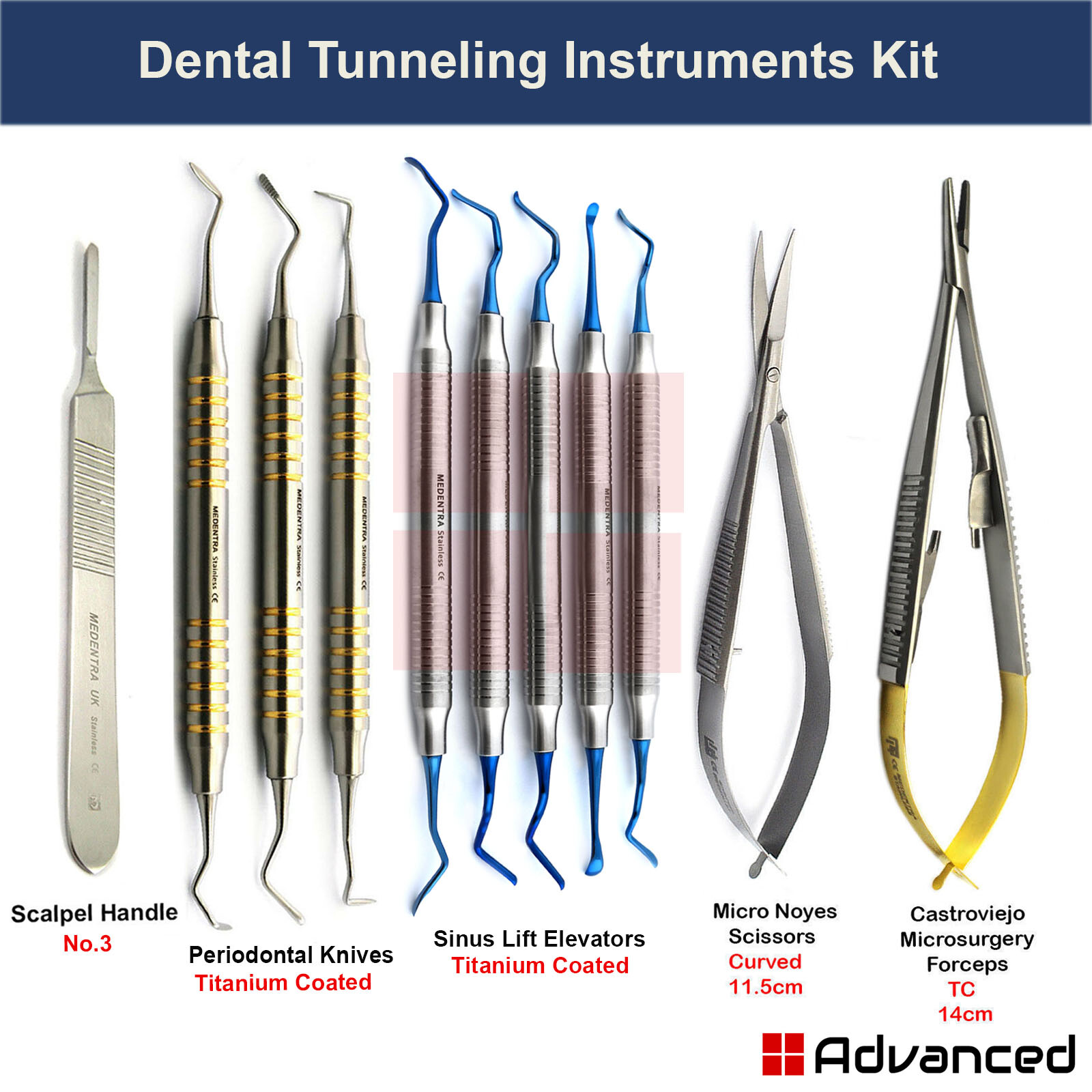 Vista Tunneling Kit Periodontal Flap Tissue Surgery Implant Sinus Lift ...