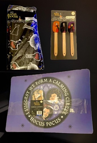 Halloween Hocus Pocus Lot Disney Vinyl Tablecloth Placemats and Mini ...