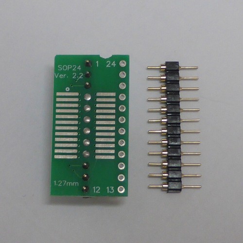 SO24 SOP24 SOIC24 To DIP24 Adapter inc Pins - P 1.27 - DIL 0.3" - 200 ...