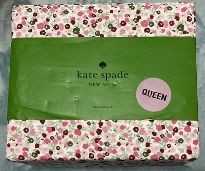 NEW Kate Spade Queen Sheet Set Pink Rose Cottage Floral 100% Cotton ...