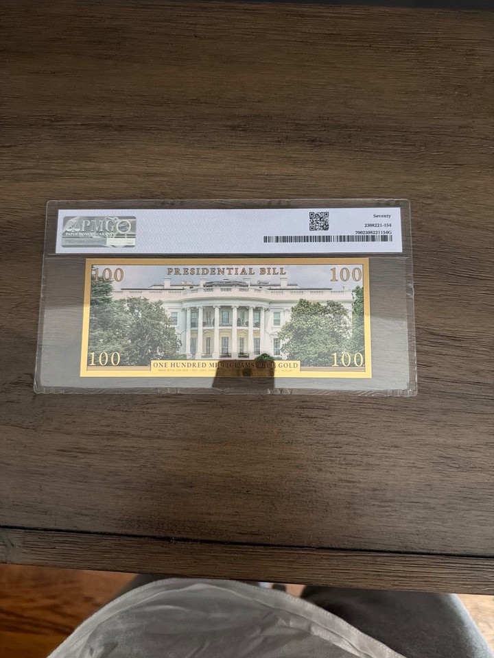 2025 Donald Trump Presidential 24K .9999 Gold Note - 100 mg PMG 70 Star ...
