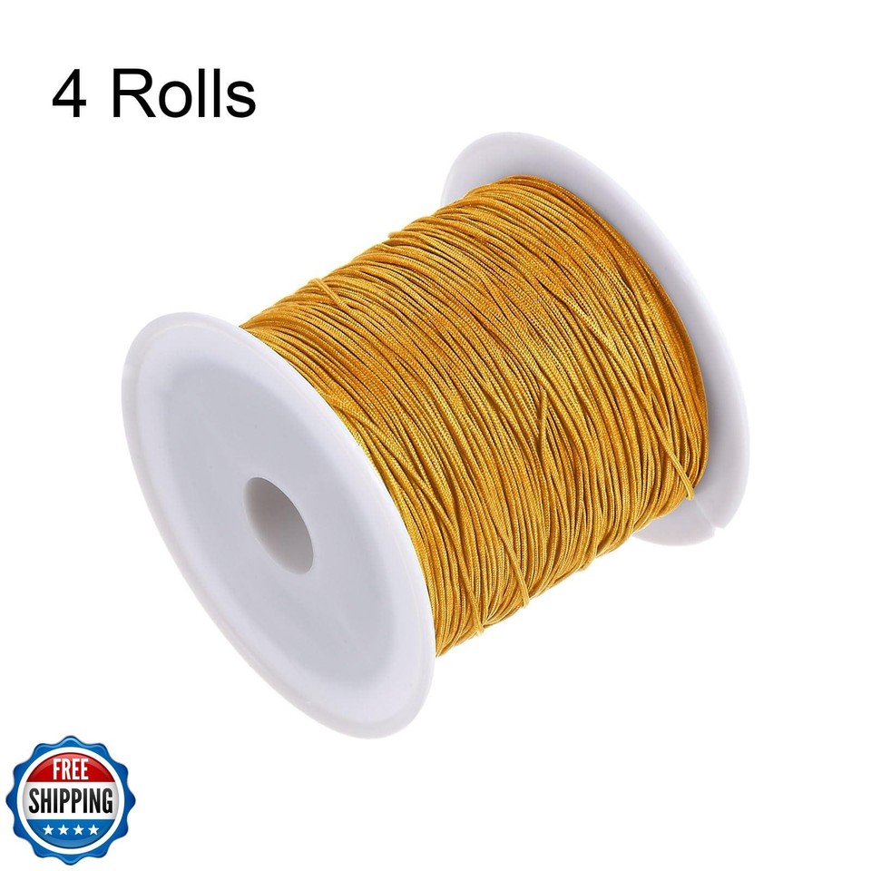 HARFINGTON 4 Rolls Nylon String Cord, 45 Yards, 0.4mm, Beeswax Color ...