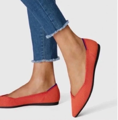 Rothys The Point Women's Size 7 US Persimmon Orange Pointed Toe Flats ...