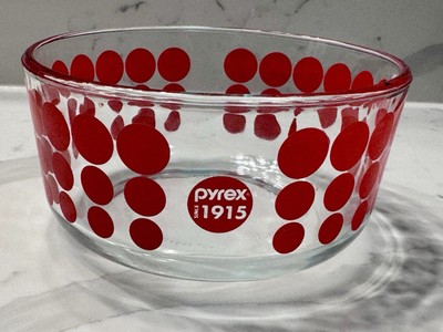 Pyrex Red Polka Dot 1915 100th Anniversary 7201 1 qt. 950 ml Glass Bowl ...