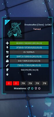 Ark Survival Ascended Pve Official Top Stat Male Dreadstallion Clone | eBay