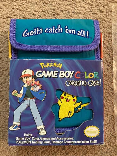 Pokemon Game Boy Color Pikachu Carrying Case TEAL 1999 ORIGINAL ...