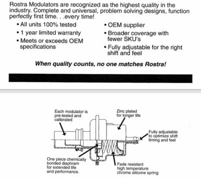 Turbo350 T350 TH350 Transmission Vacuum Modulator Adjustable incl. O ...