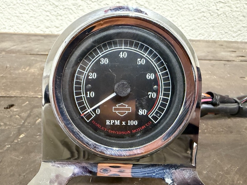 Harley Mini Tach Chrome Tachometer Gauge Bracket Mount Softail Dyna ...