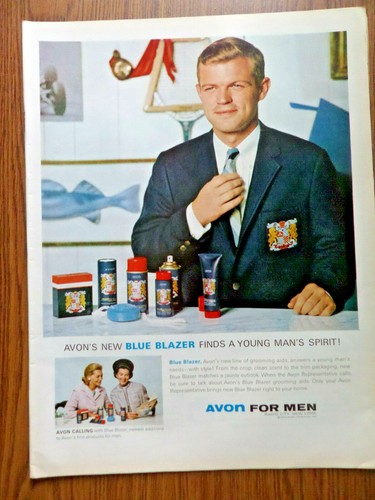 1964 Avon Cosmetics Ad Avon for Men New Blue Blazer | eBay