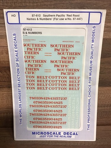 MICROSCALE DECAL HO SCALE 87-612: Southern Pacific Red Road Names ...