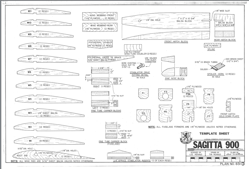 SAGITTA 900 Sailplane, Glider, 99 in WS RC AIrplane Printed Plans | eBay