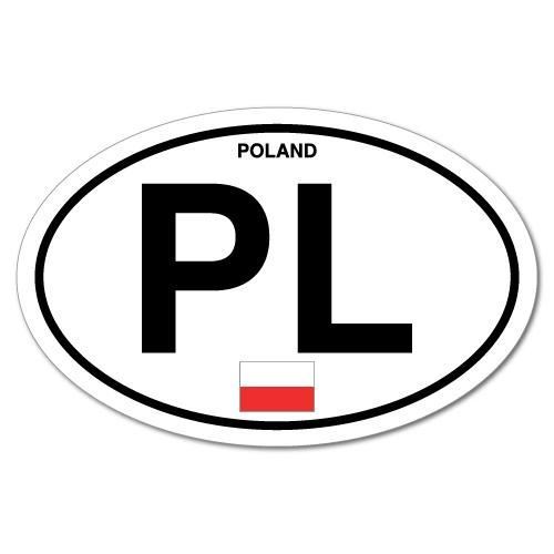 PL Poland Polish Country Code Oval Sticker | eBay