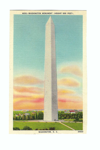 Washington Monument Height 555 Feet Washington D.C. Vintage Postcard | eBay