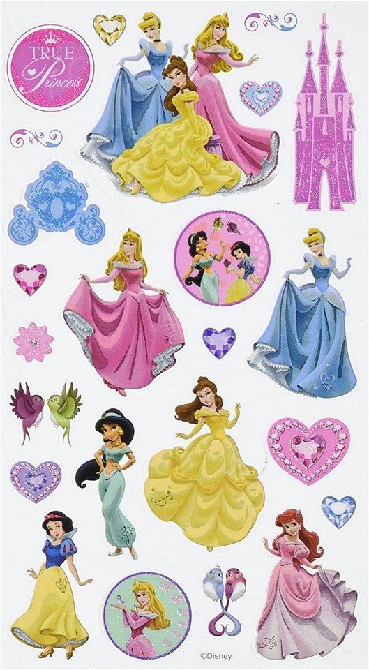 EK Success DISNEY PRINCESS Stickers - PRINCESS TRUE PRINCESS - 24 pcs ...