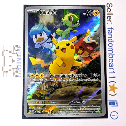 2023 Pikachu FULL ART Pokemon Center Promo card SVP027 Scarlet & Violet ...