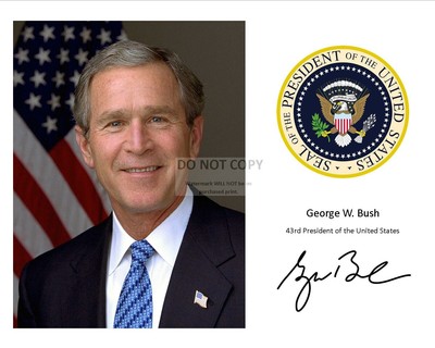 GEORGE W. BUSH w/ PRESIDENTIAL SEAL & SIGNATURE* - 8X10 or 11X14 PHOTO ...