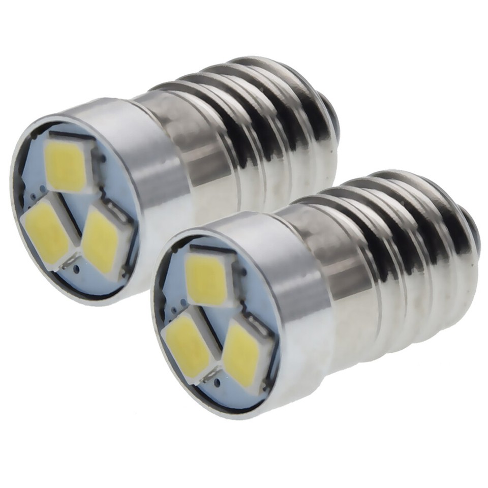 E10 Screw LED Bulb 3V 6V 12V 18V DC White Lamp For Flashlight Torch ...