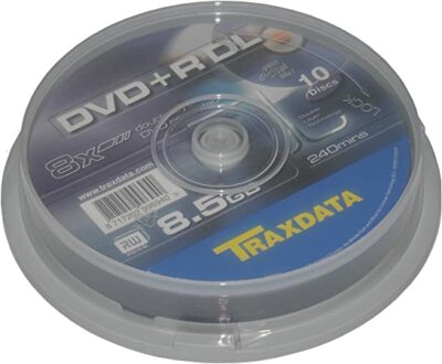 10 Traxdata Double Dual Layer DVD+R DL Blank Discs 8x 8.5GB Ritek S04 CAKEBOX | eBay