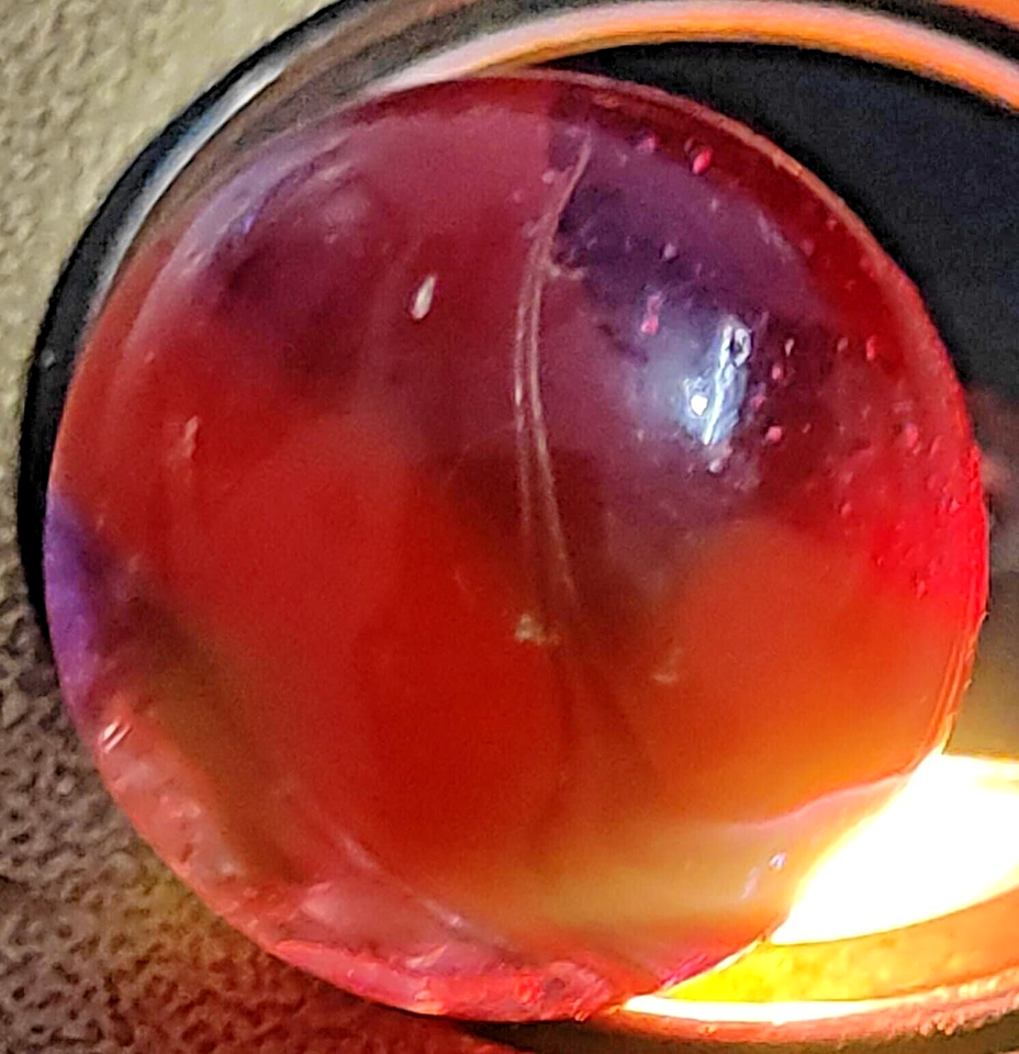 OldToy marble.66'' TRANSITIONAL Leighton black&red oxblood ,violet ...