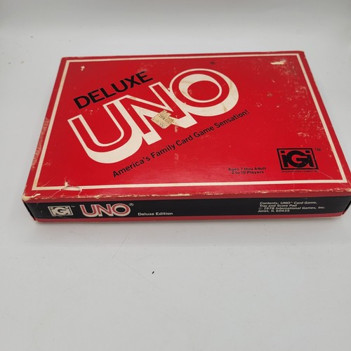 UNO DELUXE Edition Card Game (IGI 1978) No Instructions & Writing On Cards | eBay