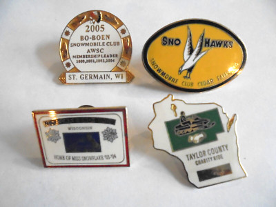 Lot of 4 Vintage Snow Mobile Club Enamel Member Pins | eBay