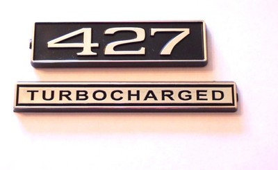 427 TURBOCHARGED black plastic with Chrome emblem emblems badge new | eBay