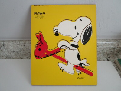 Vintage Snoopy Wood Pre-School Puzzle Giddy Yap 1958 | eBay