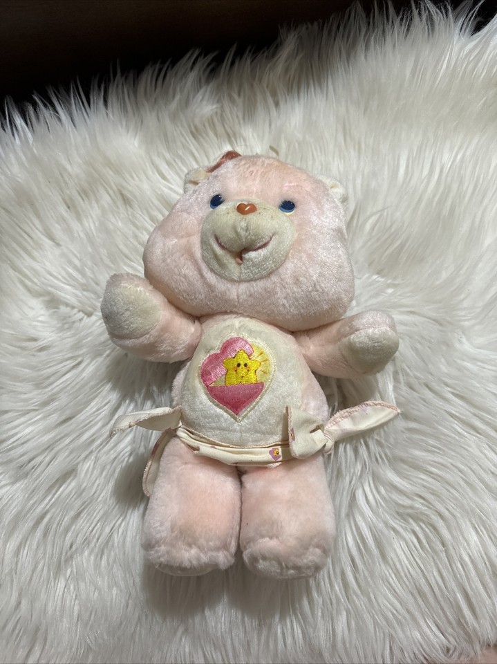 Vintage Care Bear Baby Hugs Bear 1983 Kenner Pink Plush With Diaper 11 ...