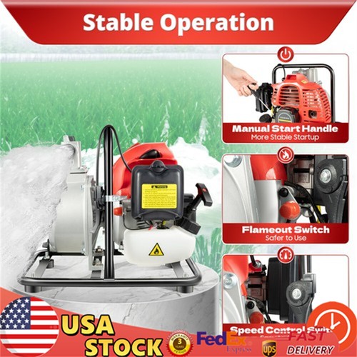 1 2 HP Gas Power High Flow Water Pump High Pressure Irrigation Transfer ...