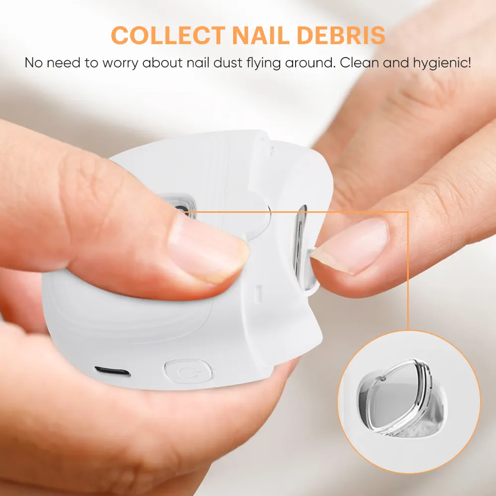 Electric Nail Clippers Automatic With Light Trimmer Nail Cutter USB ...