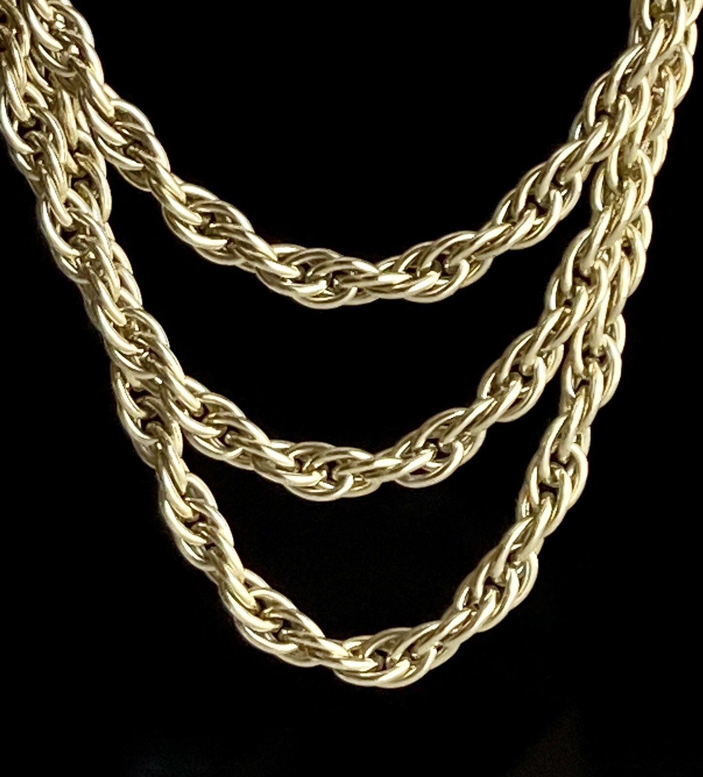 LISNER Gold Tone Layered Multi Rope Chain 13” Adjust … - Gem
