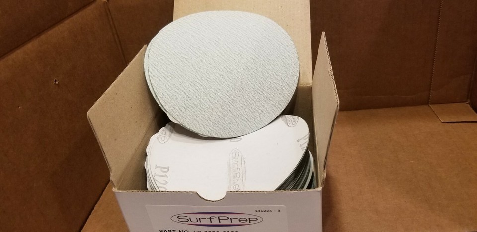 SurfPrep P120 Sandpaper Discs 5" PSA Film No Hole SP-2520-0120 100pc ...