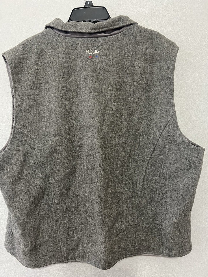 Walls Authentic Ranch Wear Vest Mens XX-Large Regular Grey Wool Blend ...