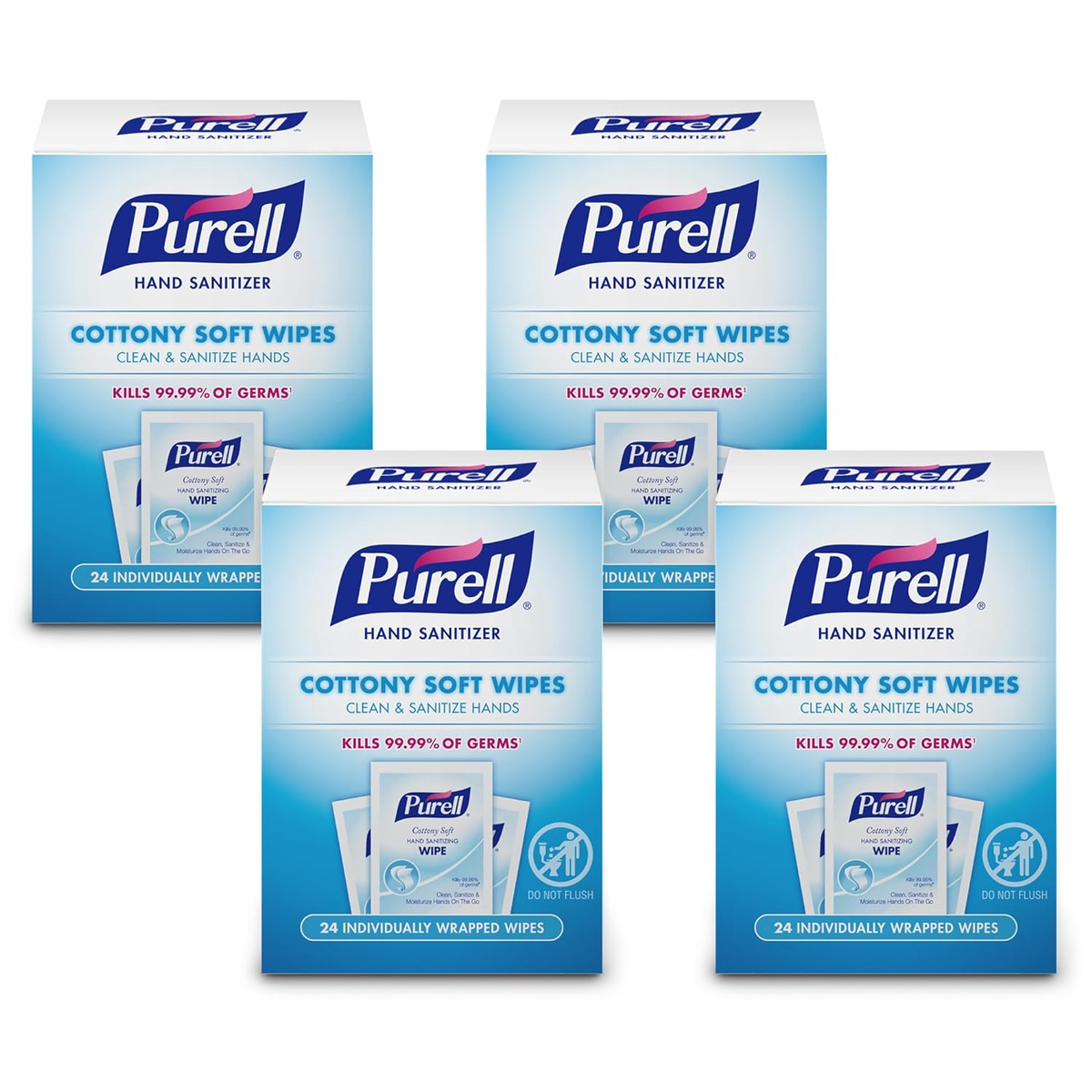PURELL Cottony Soft Hand Sanitizing Wipes Clean Scent 24 Individually Wrapped eBay