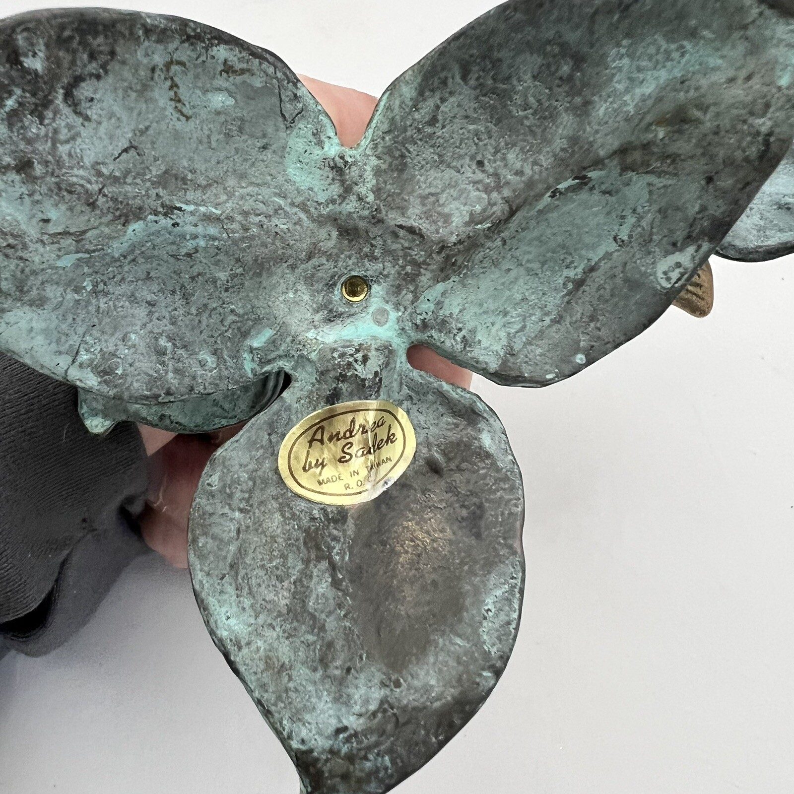 Vintage Andrea by Sadek Solid Brass Hummingbird Flower Frog | eBay