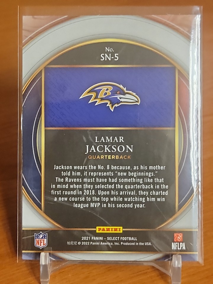 2021 Panini Select Football Lamar Jackson NUMBERS Insert #SN-5 ...