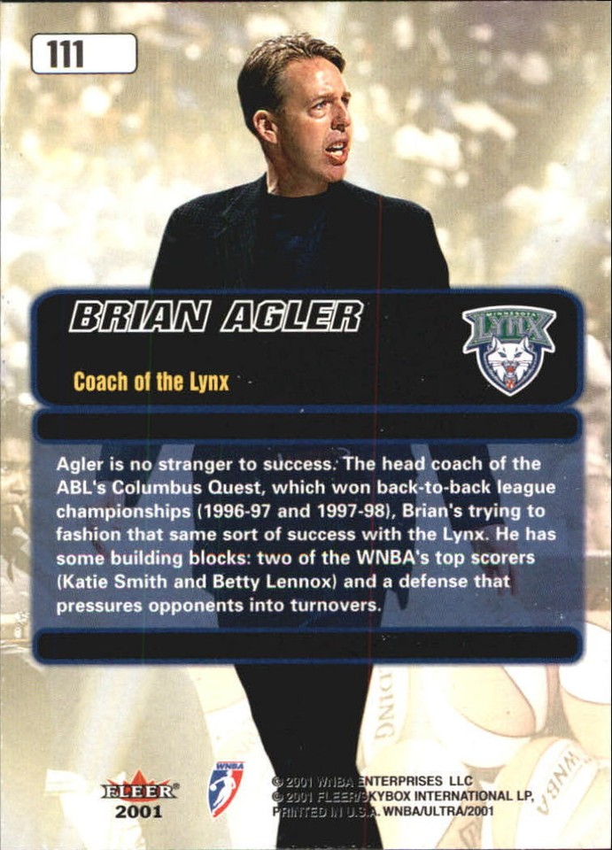2001 Ultra WNBA #111 Brian Alger CO | eBay
