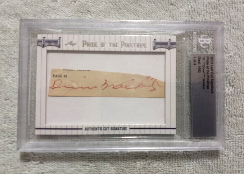 2013 Leaf Pride Of The Pinstripe Fred “Dixie” Walker Cut Signature Auto ...
