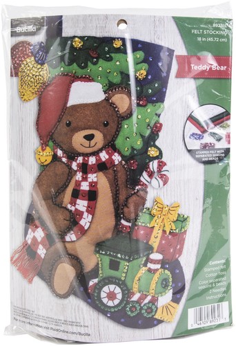 Felt Applique Christmas Stocking Kit, 18", Teddy Bear 46109892313| eBay