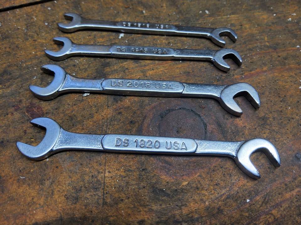 Snap On 4-piece DS-series 4-way Angle Open-End Midget Ignition Wrench ...