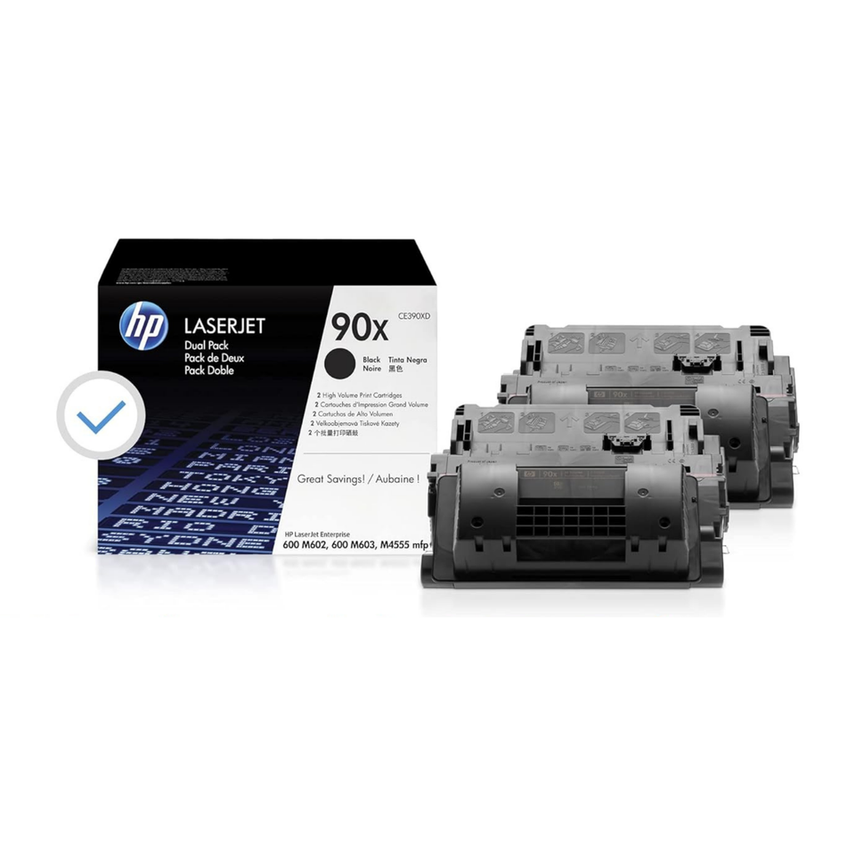 HP 90X (CE390XD) Black High-yield Toner Cartridges (DUAL PACK) | eBay