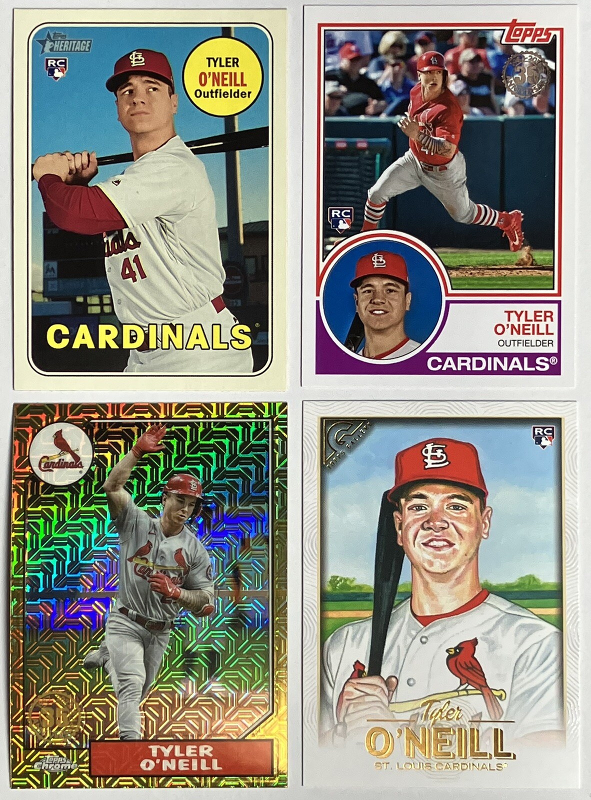 Tyler O’Neill 2018 Topps Rookie Card Lot Of 3 + 1 Refractor St. Louis ...