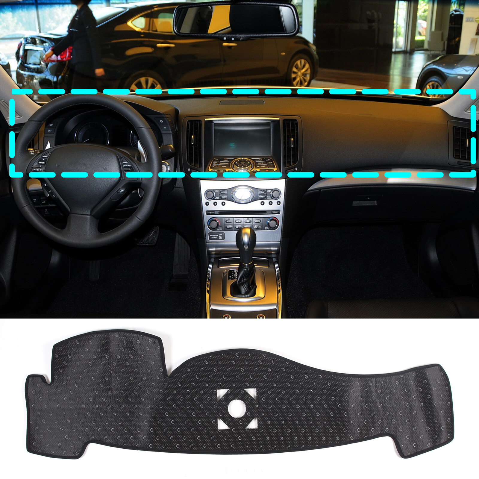 Black Dash Mat Dashboard Cover Dashmat For Infiniti G25 G35 G37 2008 ...