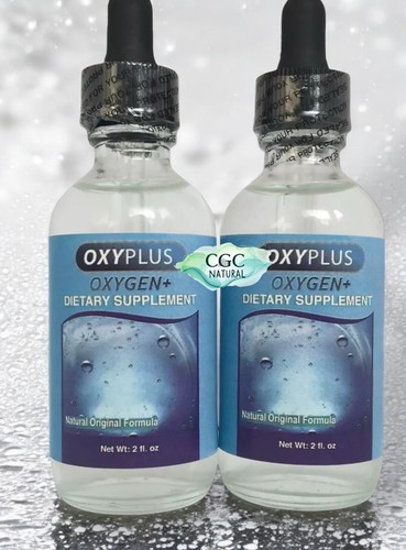 2 OXYPLUS Oxygen + Liquid Drops 2oz Dropper Cell Stabilized Oxygen ...
