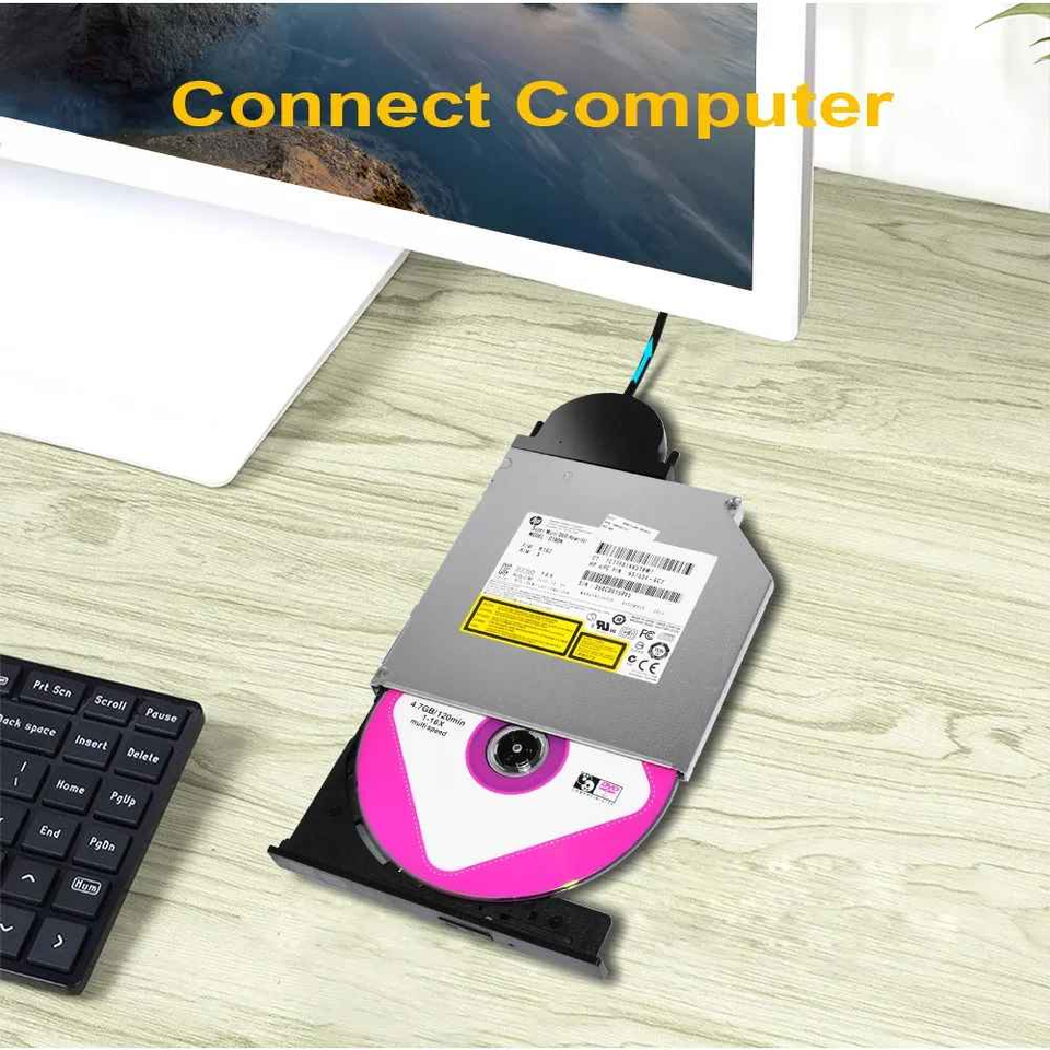 USB 2.0 Cable Connector Only for External CD DVD Drive – PC Laptop ...
